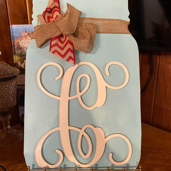 Wall Decor | Monogrammed Wooden Mason Jar Decor Door Decor | Poshmark